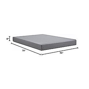 Linenspa 8 Inch Gel and Bamboo-Charcoal Memory Foam Mattress – Firm Feel – Queen Mattress in a Box