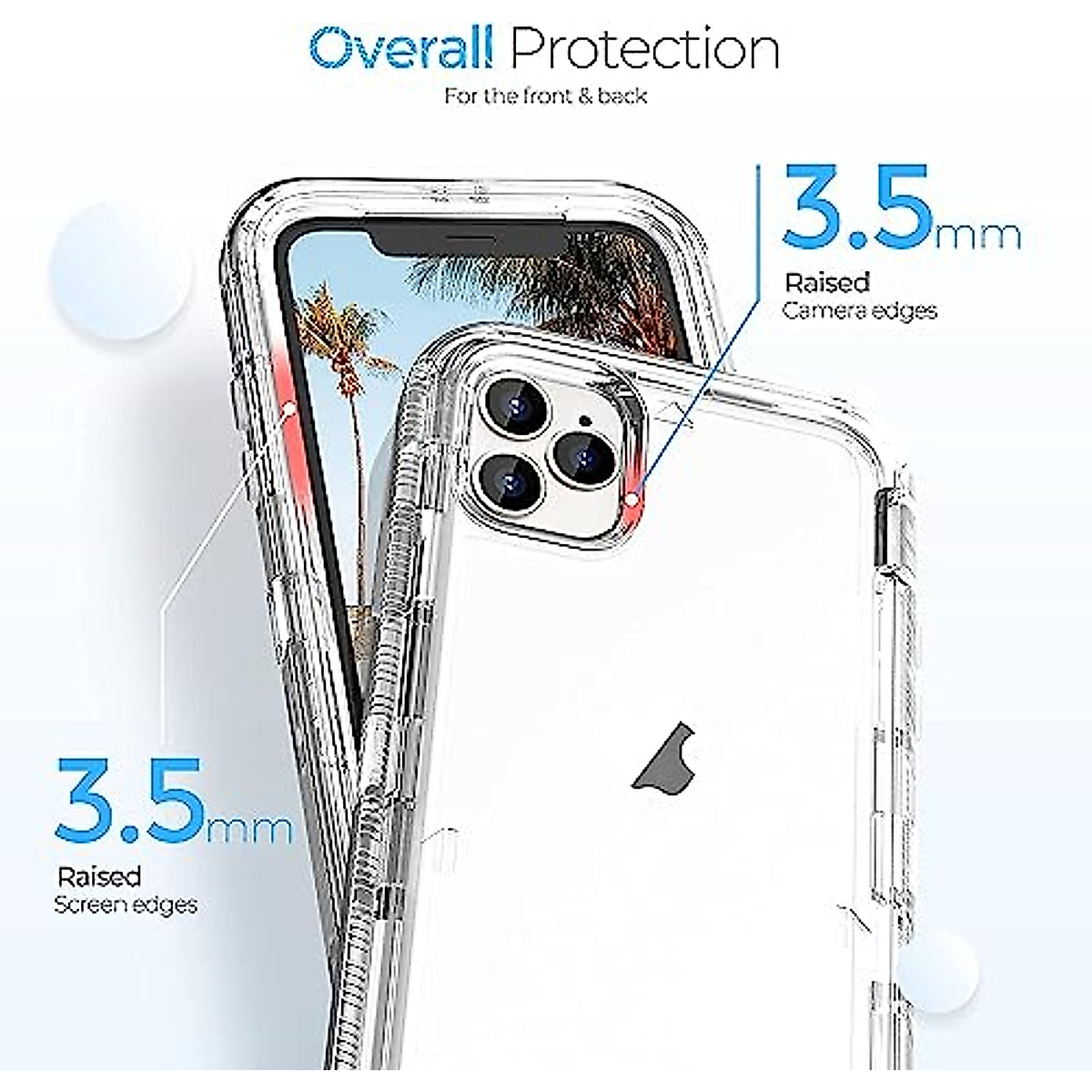 ORIbox for iPhone 14 Pro Case Clear, [10 FT Military Grade Drop Protection], Transparent Heavy Duty Shockproof Anti-Fall Case for iPhone 14 Pro Phone Case,6.1 inch,3 in 1, Crystal Clear