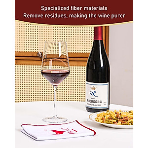 JBHO Polishing Cloth, Wine Glasses Polishing Cloths and Hand Blown Italian Style Crystal White or Red Wine Glasses