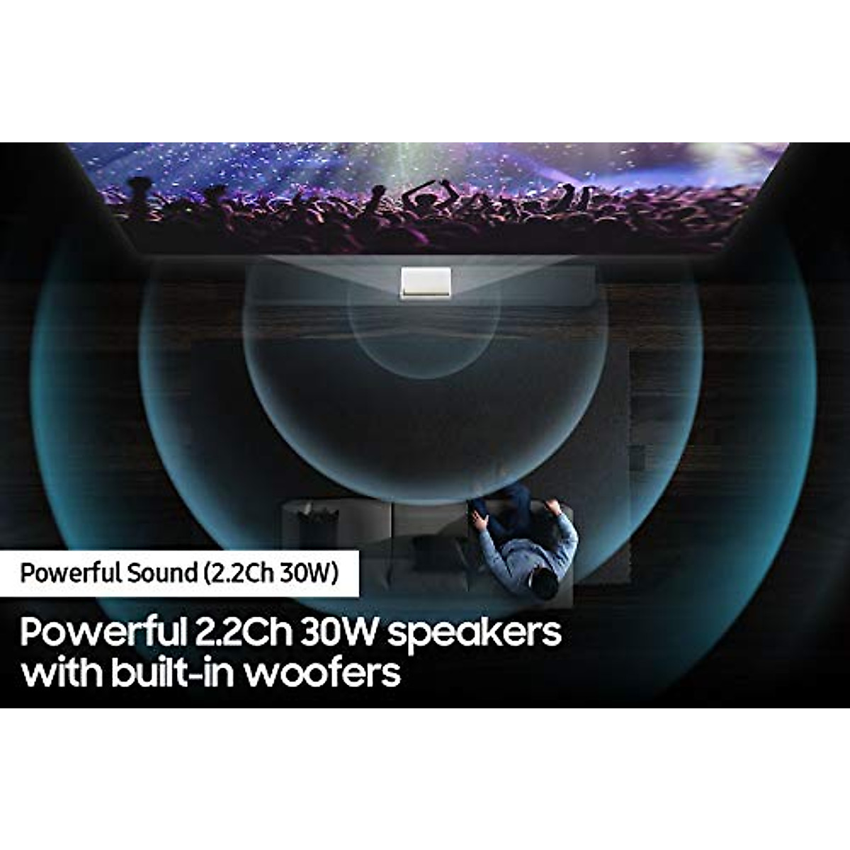 Samsung SP-LSP7T 120" The Premiere 4K Smart Laser Short-Throw Projector with a Samsung HW-S40T 2.0 Channel All-in-one 100W Dolby Digital Soundbar (2021)