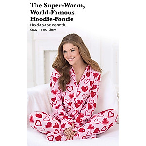 PajamaGram Fleece Onesies for Women - Footed Pajamas for Women, Pink, Small 4-6