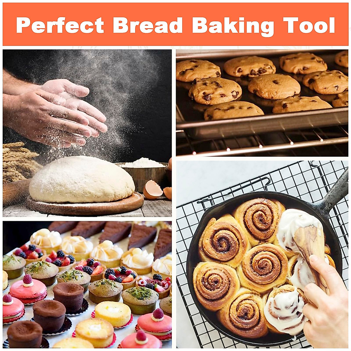 Sourdough Starter Jar Kit with Wooden Lid, 900ml/30.4oz Sourdough Starter Container, Clear Glass Sourdough Starter Cup Wide Mouth Sourdough Jar Kit with Spatula Rubber Band Loofah for Breads Baking