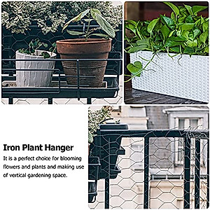 Happyyami 2Pcs Adjustable Railing Hook Balcony Window Planter Box Hanging Planters for Patio Rail Planters Bird Feeder Hangers for Outside Wrought Iron Fence