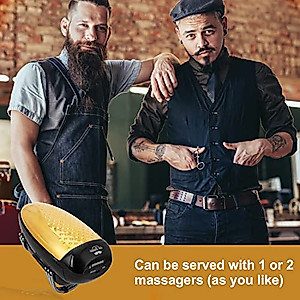 Professional Cord/Cordless Handheld Heat Massager,USB Charge Vibration Neck/Legs/Hand Massage, 2 Massage Nodes，1 Hot Button (Convex)