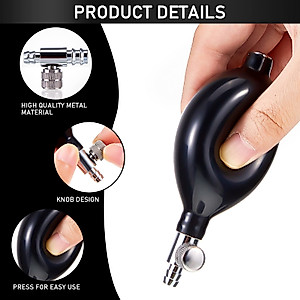 6 Pieces Pressure Bulb Replacement Inflation Bulb Pump Adjustable Hand Squeeze Pump Manual Sphygmomanometer Bulb with Air Release Valve, Black