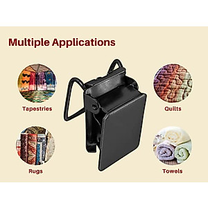 Wise Linkers Rug Clips (4 pcs) Wire Back Rug Clips for Wall Hanging Rugs Quilts Hanger Clamps Black