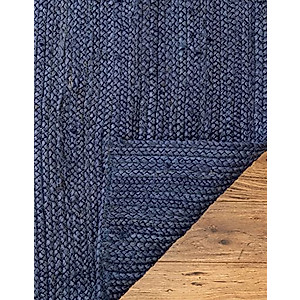 INDIGIFTHUB Rectangle Rug Hand Braided Area Rug Rustic Hipster Rug Eco Friendly Rug Large Turkish Rug for Living Indoor & Outdoor (Blue Dye) 4x6 Sq Feet