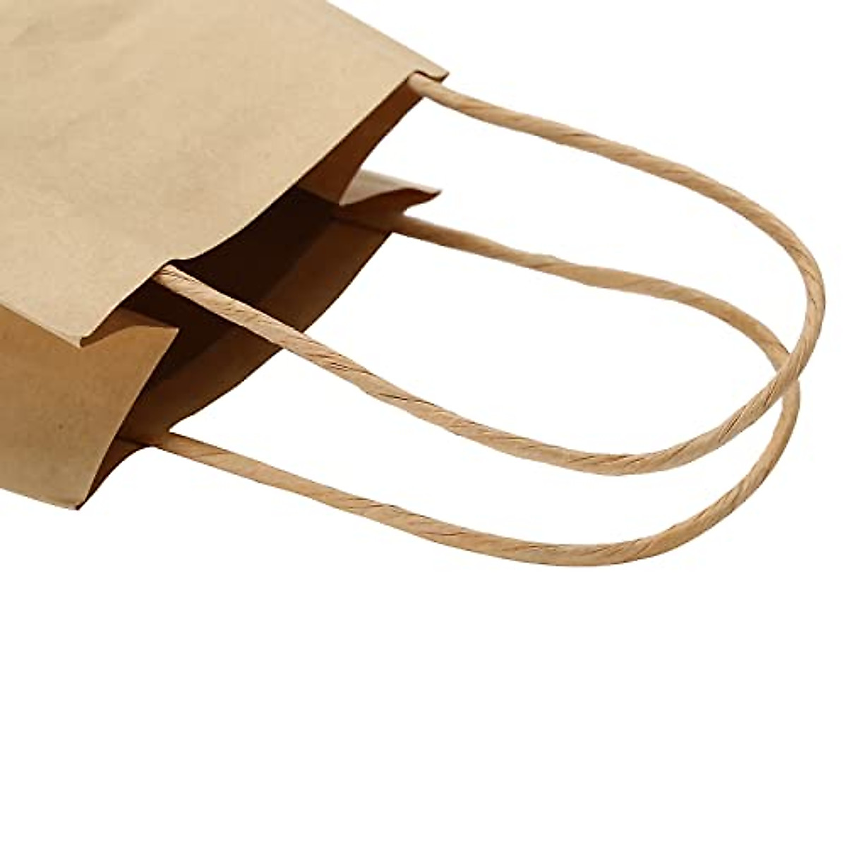 Ronvir 50pcs Brown Gift Bags 5.25x3.25x8 Inches Brown Paper Bags With Handles Small Brown Kraft Bags For Party Favor, Goodie, Candy, Halloween, Christmas, Thanksgiving