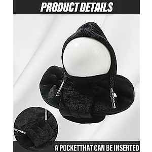 Zlirfy Universal Fit Automotive Gear Shifter Knob Cover,Shift Cover for Car,Fashionable Sweater Design Car Gear Shift Cover,Manual Auto Shift Boot Cover,Car Interior Decor Accessories(Black)