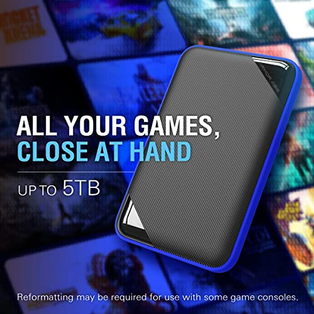 Silicon Power 4TB Rugged Game Drive A62 External Hard Drive PS5 Compatible
