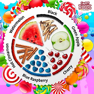 Sweet Roots by Happy Bites Huckleberry Licorice Twists - JUMBO Size - Made with Real Fruit Juice - Certified Kosher - Vegan - Gourmet - Low Fat (16 oz)