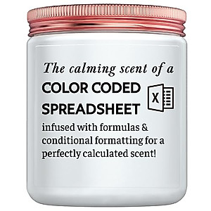 Funny Gift for Accountant, Data Analyst, Marketing Specialist - Coworker Gifts, Humor Excel Spreadsheet Gift for Colleague, White Elephant Goodbye Gift for Friend Lavender Candle