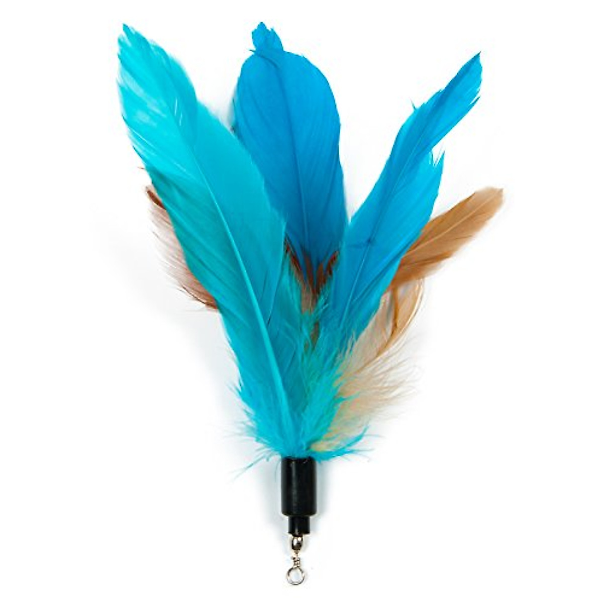 EcoCity Cat Wand Feather Refills for Interactive Cat and Kitten Wands Include 6 Pieces Replacement Feathers and 1 Soft Furry Tail for Cats (7 Pieces)