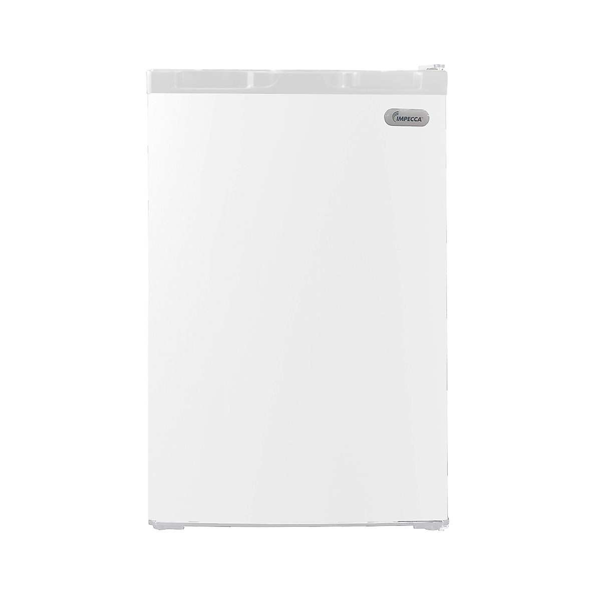 Impecca Compact Refrigerator Reversible Door with Glass Shelves Classic Refrigerator with Interior Light, Single Door Mini Fridge with Soft-Freezer, 4.4 Cubic Feet, White