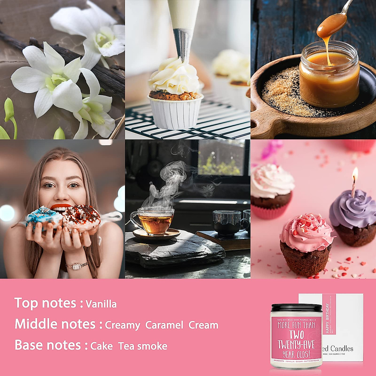 Auelife 50th Birthday Gifts for Women, Best 50th Birthday Gift Ideas, Perfect Birthday Present, Funny Birthday Presents for Mom, Friends, Wife, Sister, 7oz Vanilla Cream-Scented Candle