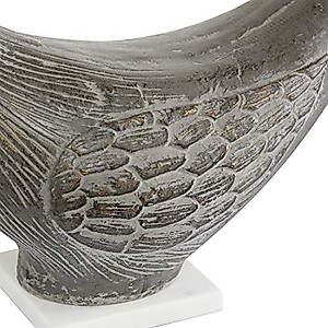 Deco 79 Set of 2 Brown Ceramic Coastal Bird Sculpture 16.75, 18.25 Inches