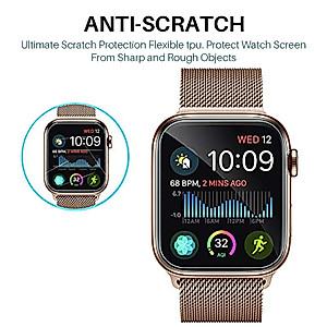 LϟK 6 Pack Screen Protector Designed for Apple Watch 44mm Series 6 5 4 SE / 42mm Series 3 2, Max Coverage, Bubble Free Flexible Soft TPU for iWatch 44mm 42mm