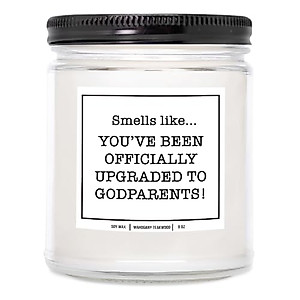 YouNique Designs Godparents Proposal Gift Candle 9 oz Candle - God Parents Presents Proposal Gifts - Gift When Asking Someone to be Godparents - Godparents Proposal Ideas (Mahogany Teakwood)