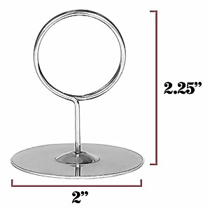 12-Pack of 2.25" Table Number Holder, Menu, and Place Card Stands | Tabletop Stainless Steel Ring-Clip Card Markers & Photo Holder for Restaurants, Weddings, Banquets, Home Usage, and Parties