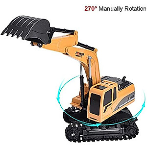 Remote Control Digger,Toy Digger Remote Control Digger Excavator Toys,Engineering Sand Digger Construction Vehicle Toy RC Excavator Toy Cars for Kids(Need to Install Batteries)