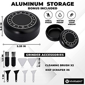 VIVAMINT Spice Grinder Large 3.0 Inch Black