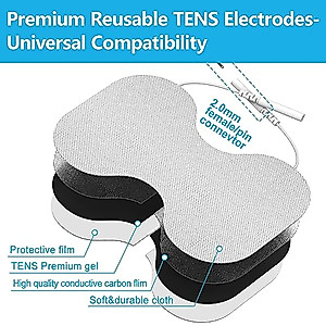 DOMAS TENS Unit Replacement Pads - 4.5" x 6" Large Butterfly Shaped Electrode Pads Premium Made in USA Gel, Individually Packaged, Universal Compatibility, Large Size - Pack of 5
