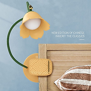 LED Desk Lamp Clip on Lamp Cordless Table Light Adjustable Gooseneck Dimmable Touch Rechargeable Battery Eye-Caring Night Light for Kids,Mini Cute Lamp for College Dorm Bedroom Reading (Yellow)