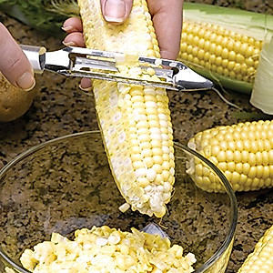 Rada Cutlery Vegetable Peeler Stainless Steel Blade with Aluminum Made in The USA, 7-1/4 Inches, 8, Silver Handle