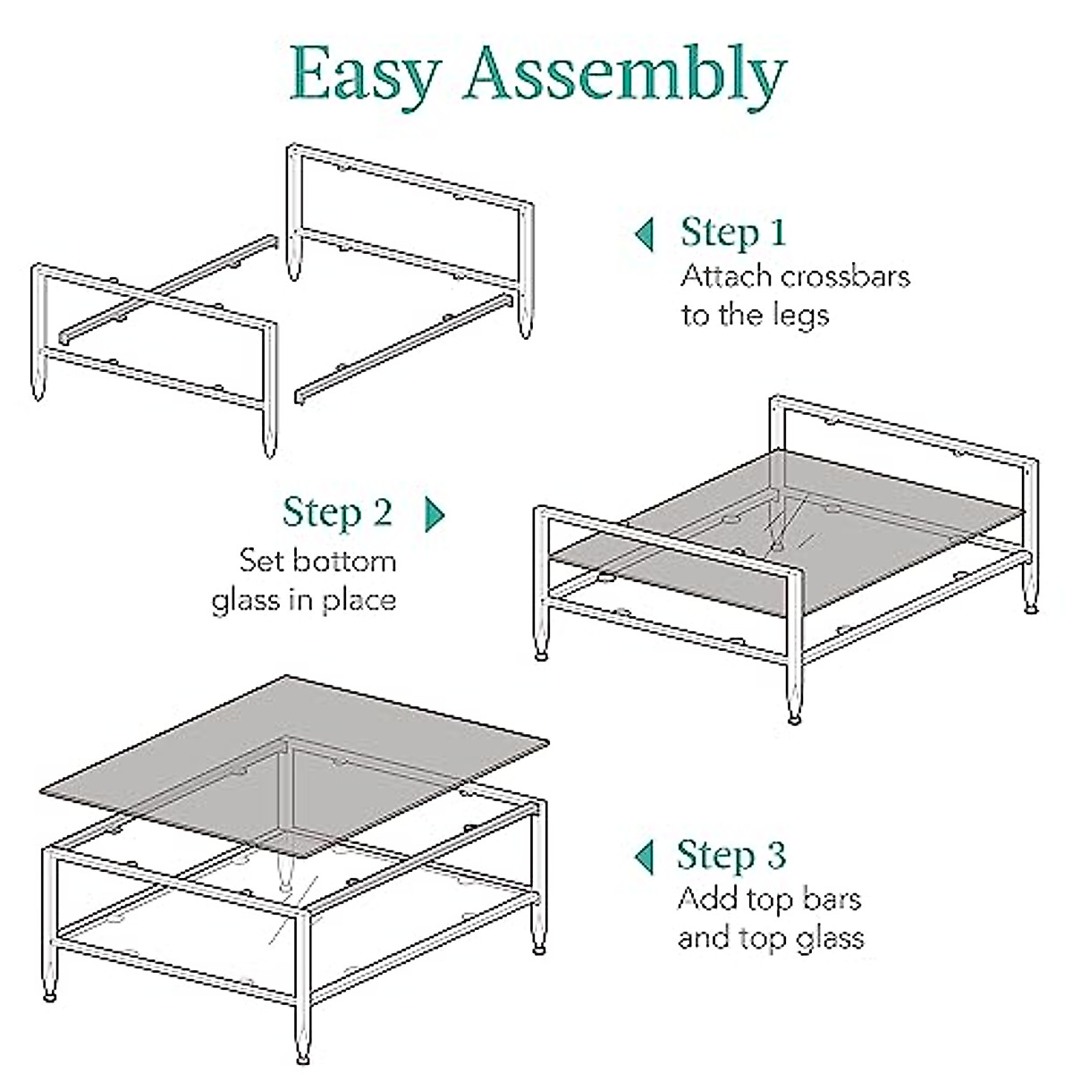 Best Choice Products 32” Square Glass Coffee Table, Large 2-Tier Accent Furniture for Living Room, Bedroom w/Metal Frame, Glass Shelves - Black