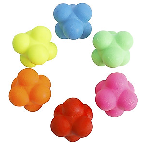 Yaegoo 6 PCS Reaction Balls Rubber Reaction Bounce Balls for Hand-Eye Coordination, Agility & Speed Reflex Training
