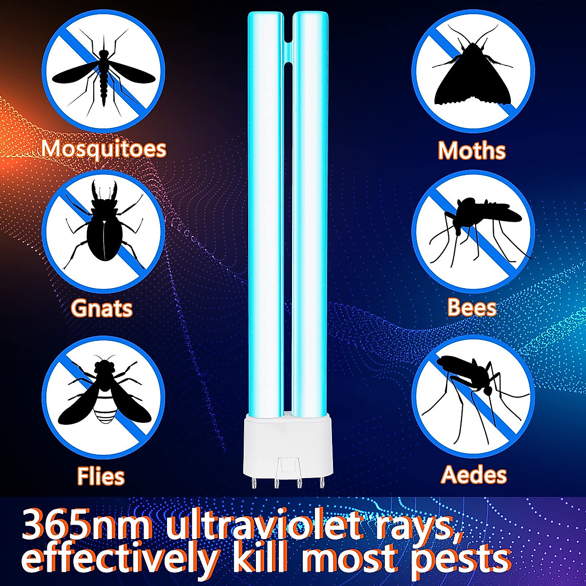 Bug Zapper Replacement Bulb 18W H Shaped Twin Tube Bulb Indoor Outdoor Bug Zapper Light Bulbs with 4 Pin Base (4)