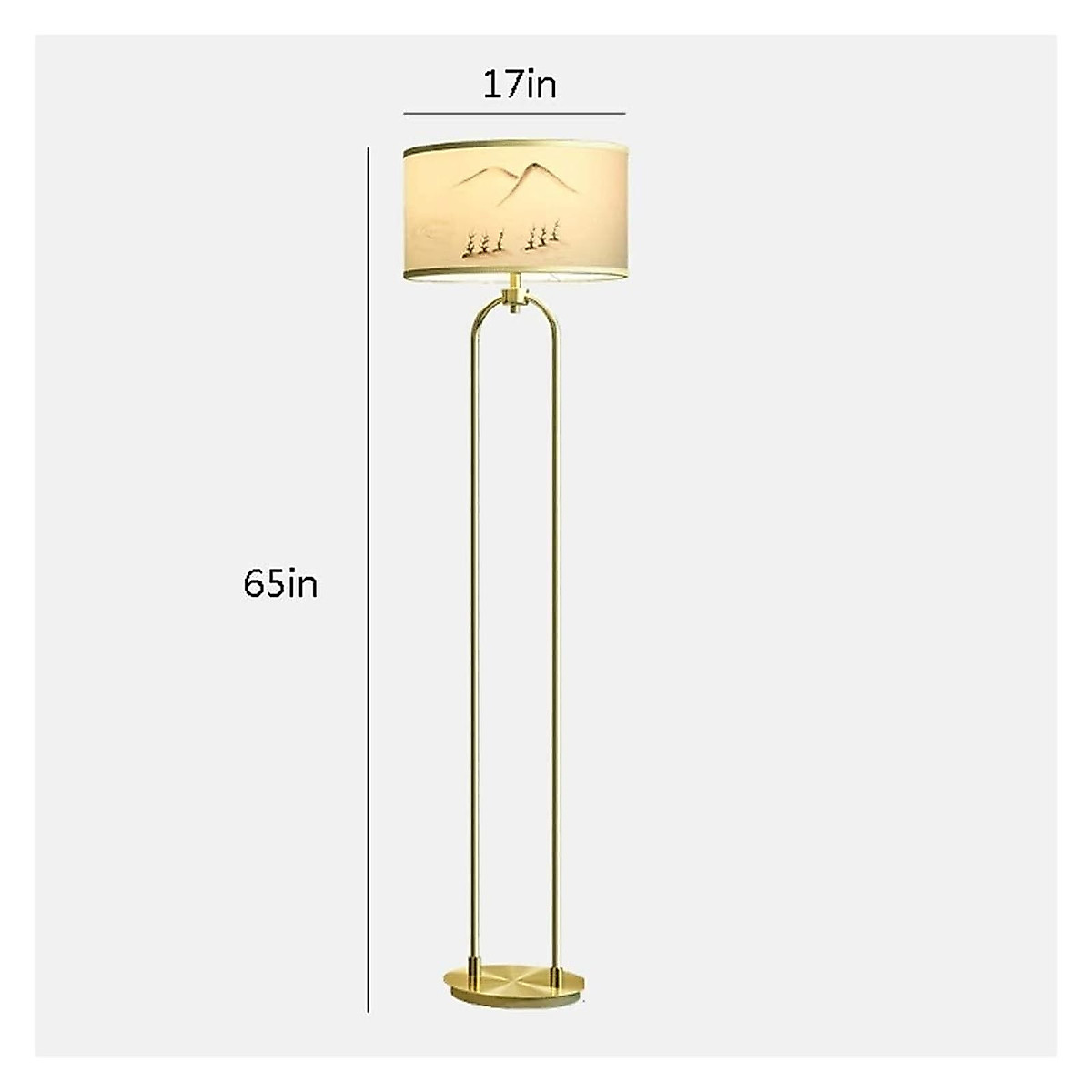 NTIYOU Floor Light Metal Floor Lamp Fabric Lampshade Floor Light Simple Vertical Double Pole Iron Floor Lamps for Living Room Bedroom Office