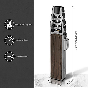 SAMNIU FireSaber Kitchen Solar Torch Butane Lighter, with safety lock, refillable & fits all gas tank, Adjustable Flame for Desserts, caramel pudding, grill, BBQ, Father's Day gift for men dad