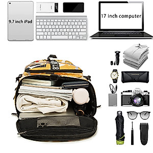 FUNYAGO Gym Duffle Bag Waterproof black Laptop Backpack Suitable for Hiking, Fishing, Travel 40L Large Capacity Trendy Cool Lightweight Backpack for Men and Women