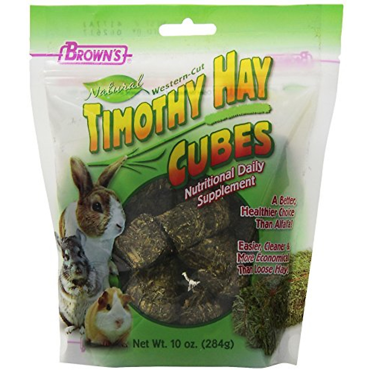 F.M.Brown'S 44089 Brown'S Natural Timothy Hay Cubes, 10-Ounce