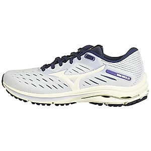 Mizuno womens Wave Rider 24 Running Shoe, Arctic Ice-snow White, 9.5 Wide US