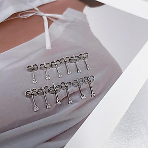 2mm Tiny Cubic Zirconia Ball Stud Earrings For Women Stainless Steel CZ Post Hypoallergenic (6Paris CZ)