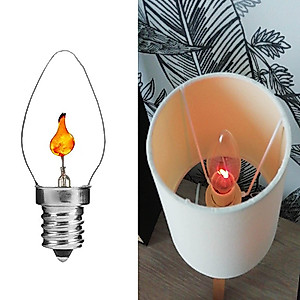 Flickering Flame Light Bulbs C7 Flame Shaped E12 Candelabra Base Flicker Chandelier Flame Effect Replacement Bulb Christmas Candle Lights Decorative Night Light for Halloween Party Christmas, 12 Pack