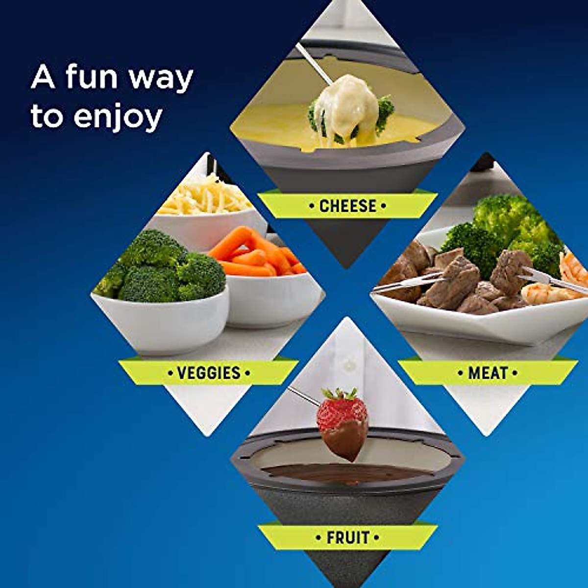 Oster Fondue Pot | Titanium Infused DuraCeramic Fondue Maker, Black