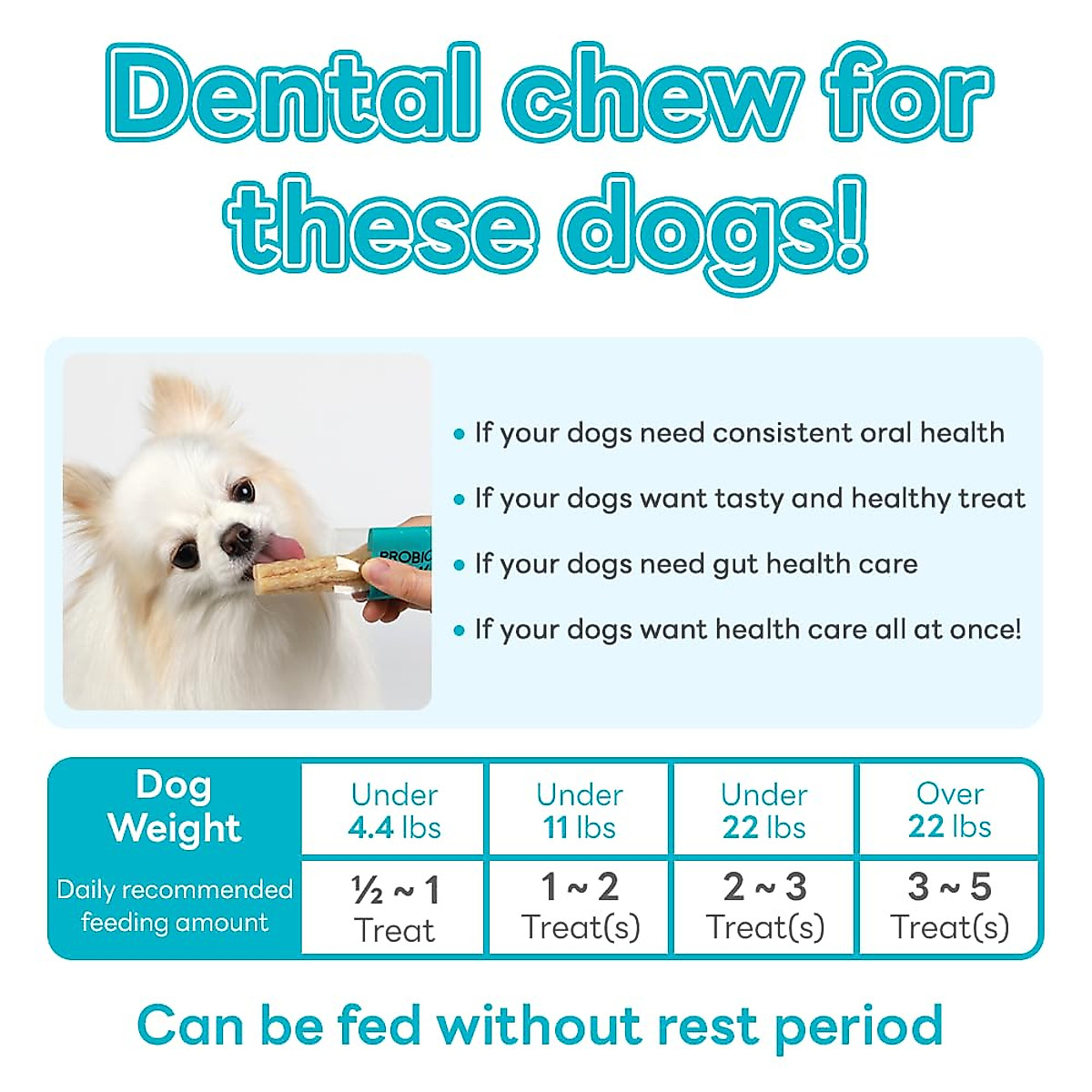 DOCTOR BY Probiotic Chew, Dental Dog Treats with Probiotic Supplement for Small/Medium Dogs – Freshens Breath, Supports Digestive Health (4.6oz, 10 Packs) (Duck) (Probiotics)