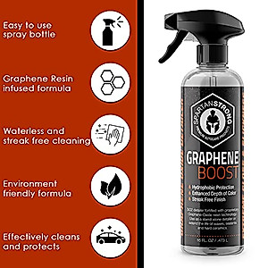 SPARDIANT Graphene Ceramic Coating Spray, Car Detailing Spray, Quick Waterless Detailer for Instant Shine and Gloss, Nano Carbon Hydrophobic Spray 16Oz Bottle