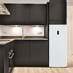 Hamilton Beach HZ8971 17 cu ft Upright Convertible Fridge/Freezer-Frost Free-Reversible Door-Removable Glass Shelves-LED Interior Light, White