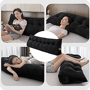 ZOEMO Large Bolster Triangular Headboard Wedge Backrest Positioning Support Bed Rest Reading Pillows Headboard Wedge Pillows for Day Bed Bunk Bed with Removable Cover, California King(71x8x20 Inches)
