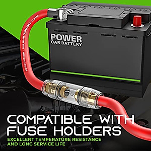 GearIT 8 Gauge Wire Oxygen Free Copper OFC (50ft Each- Black/Red Translucent) 8 AWG - Primary Automotive Wire Power/Ground, Battery Cable, Car Audio Speaker, RV Trailer, Amp, Electrical 8ga - 50 Feet