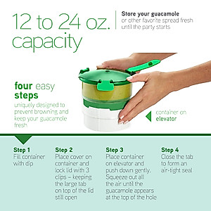 Casabella Guac-Lock Container, White, Green/Clear