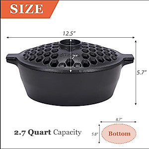 Wood Stove Steamer, Cast Iron Fireplace Humidifier, Indoor Humidifier for Home Heating, Black Bowl Fireplace Stove Covers Accessories Decorative, Matte Black Finish, Rust Resistant, 2.7 Quart Capacity