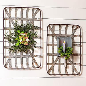 Irvin's Country Tinware Vintage Metal Tobacco Basket Set