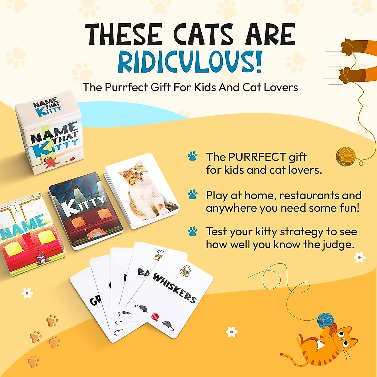 Name That Kitty - Cat Card Game for Kids 8-12 is Great for Cat Crafts, Cat Games, and Cat Memory Fans! Fun for Families, 9-Year-Old Girl Gifts, Cat Toys for Kids, or Cat-Themed Toys for Girls 6-8