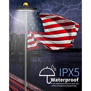 Solar Flagpole Light, Newest 132 LED 3X Brighter Outdoor Flagpole Light, Flag Cover Waterproof Solar Flag Night Light for Ground Pole 15-25ft, 10-12 Hour Dusk to Dawn Auto On/Off, 3 Lighting Modes