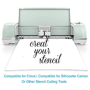 10 Pack 4 Mil Clear Mylar Stencil Sheets, 12" x 12" Blank Stencils, Reusable Template Material, Make Your Own Stencil Compatible for Cricut Vinyl Cutting Machine